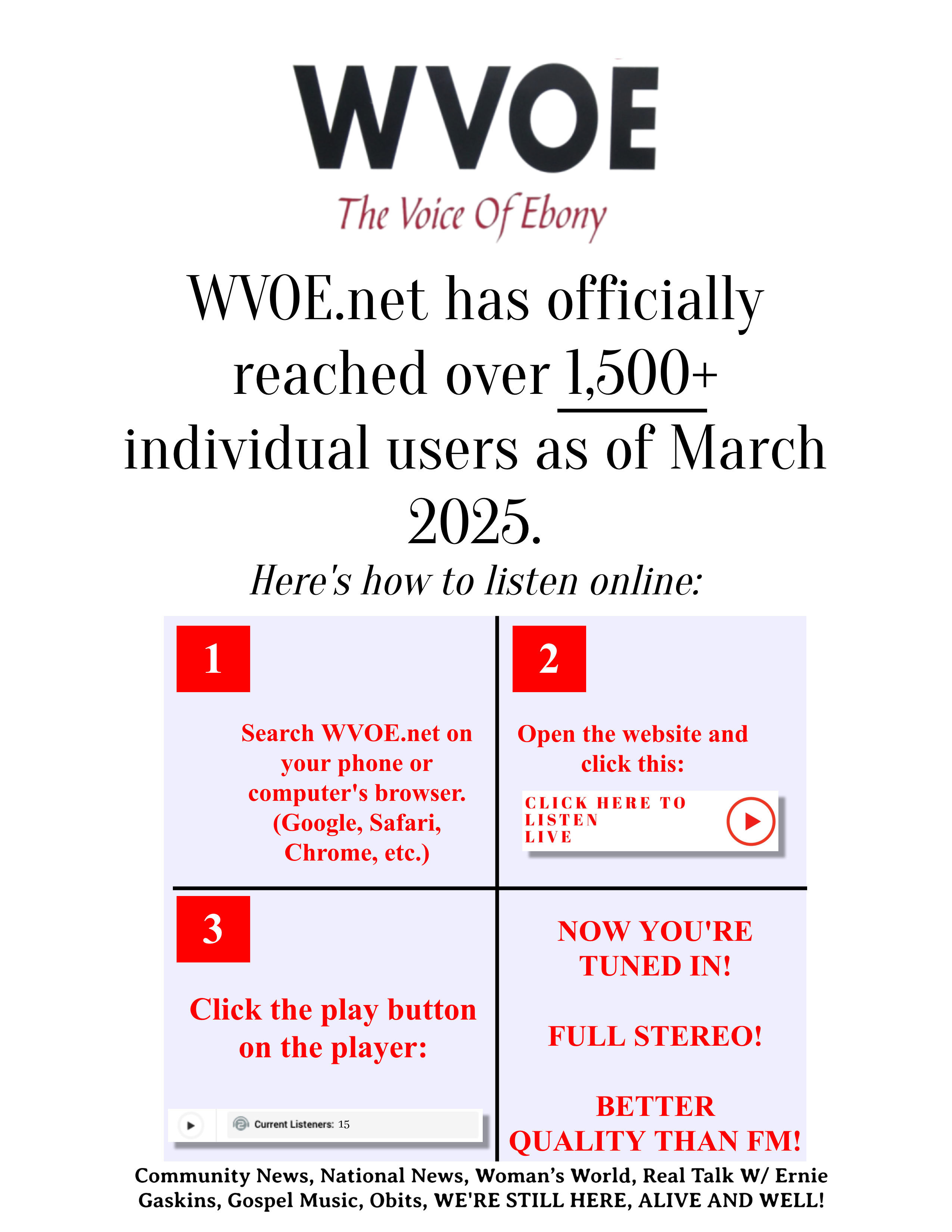 LISTEN ONLINE – HELP – WVOE 1590 AM